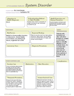 Borderline Personality Disorder - ACTIVE LEARNING TEMPLATES THERAPEUTIC ...