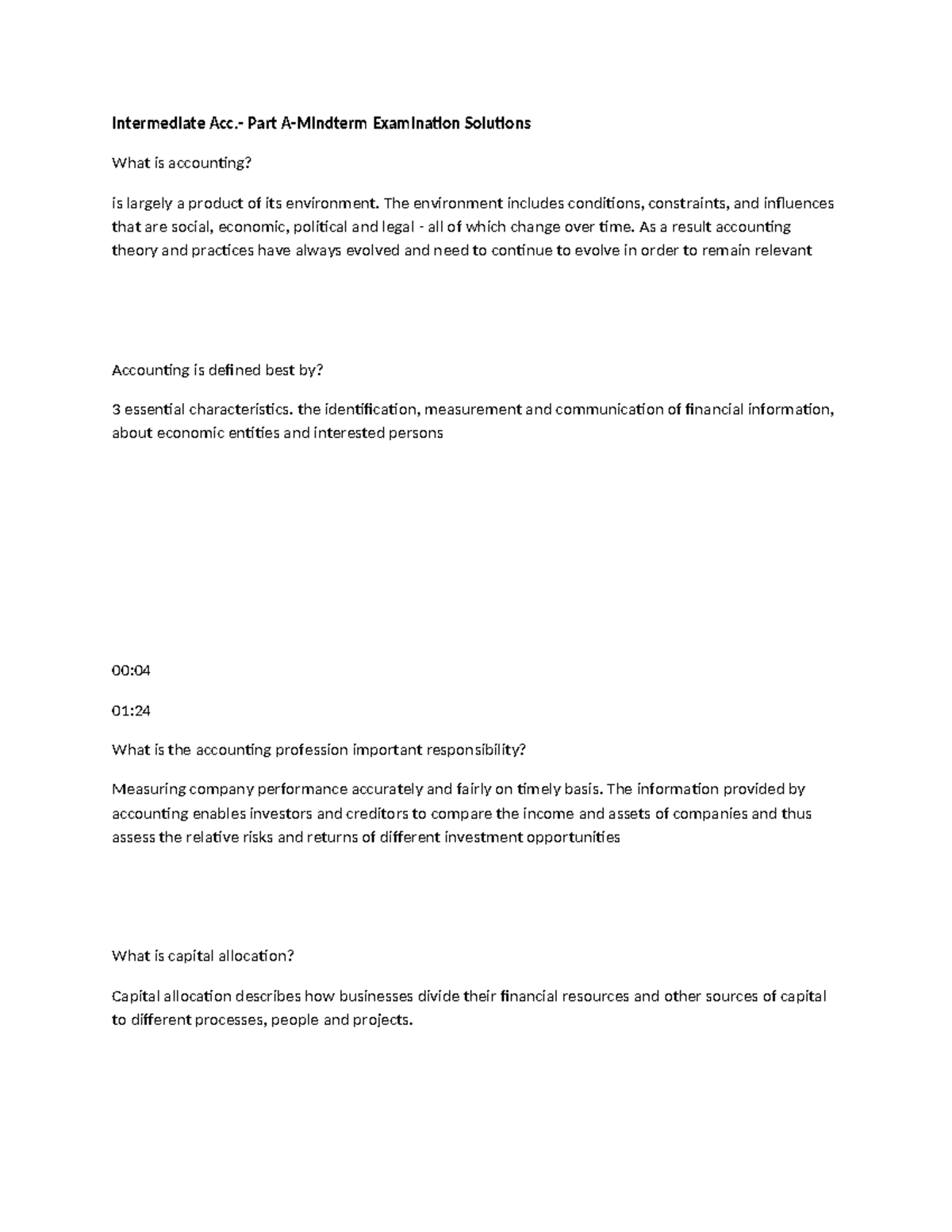Intermediate Acc.- Part A-Mindterm Examination Solutions - Intermediate Acc.- Part A-Mindterm ...