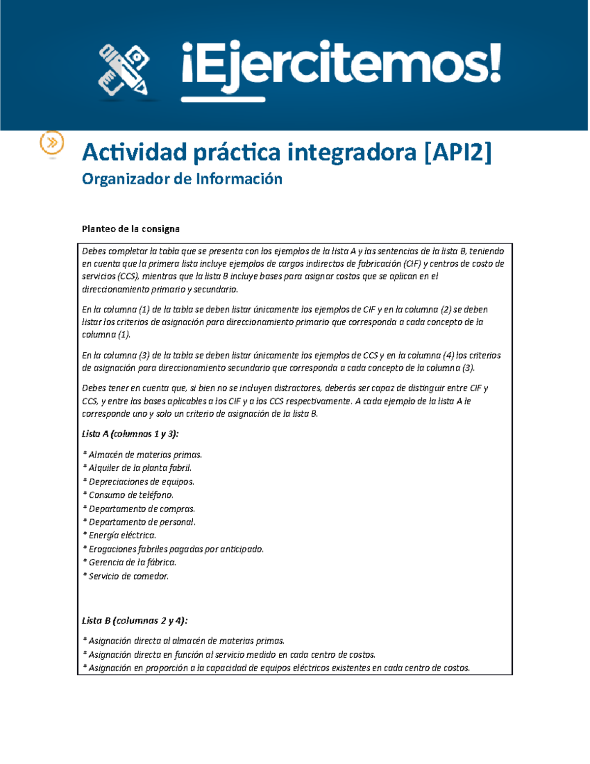 Actividad 4 M2 modelo - Acividad prácica integradora [API2] Organizador de Información Planteo ...