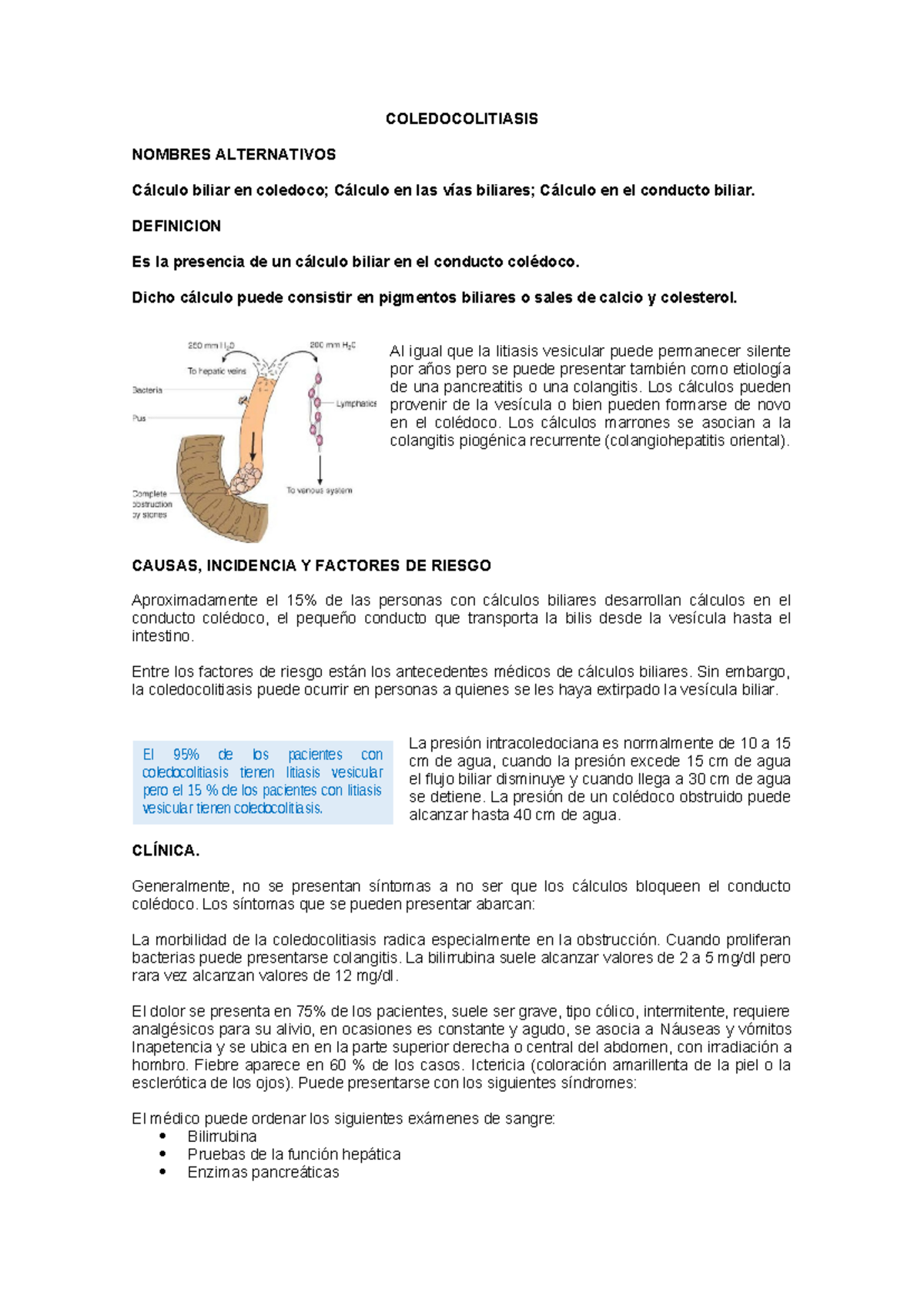 Coldocolitiasis 2023 - COLEDOCOLITIASIS NOMBRES ALTERNATIVOS Cálculo ...