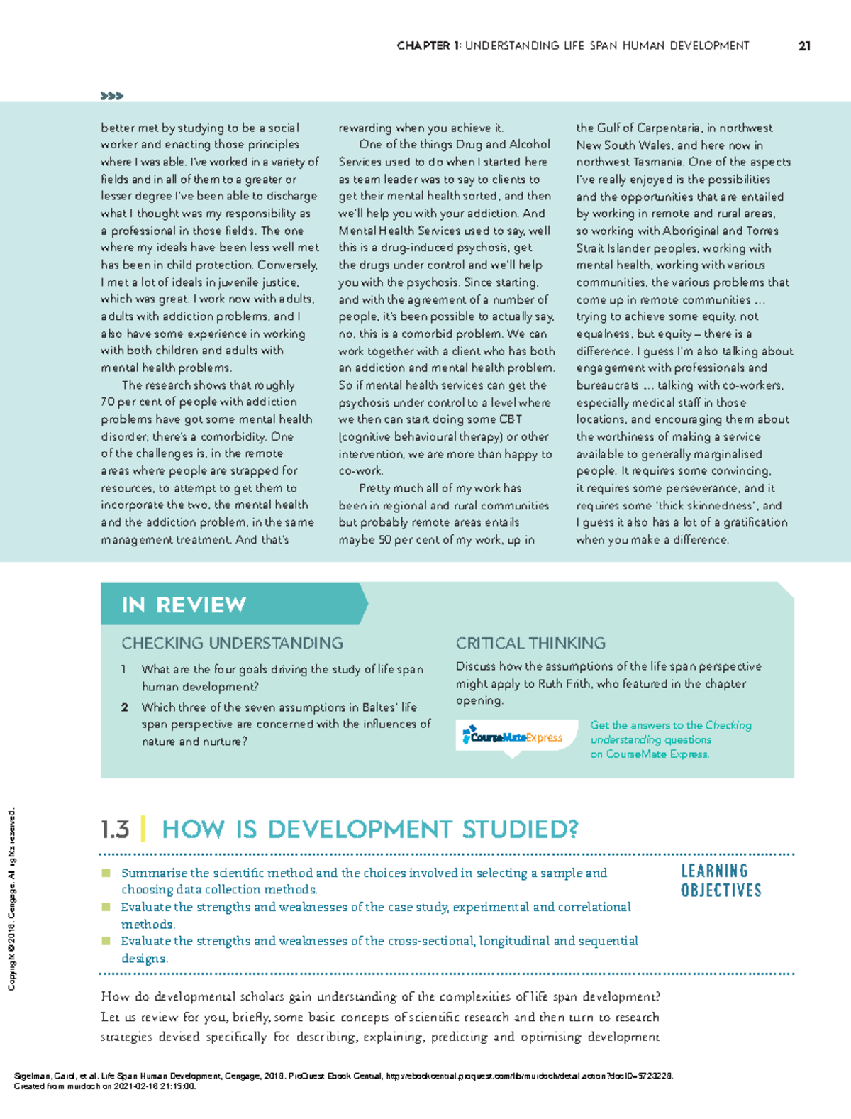 Textbook chapter 1.3 - CHAPTER 1 : UNDERSTANDING LIFE SPAN HUMAN ...