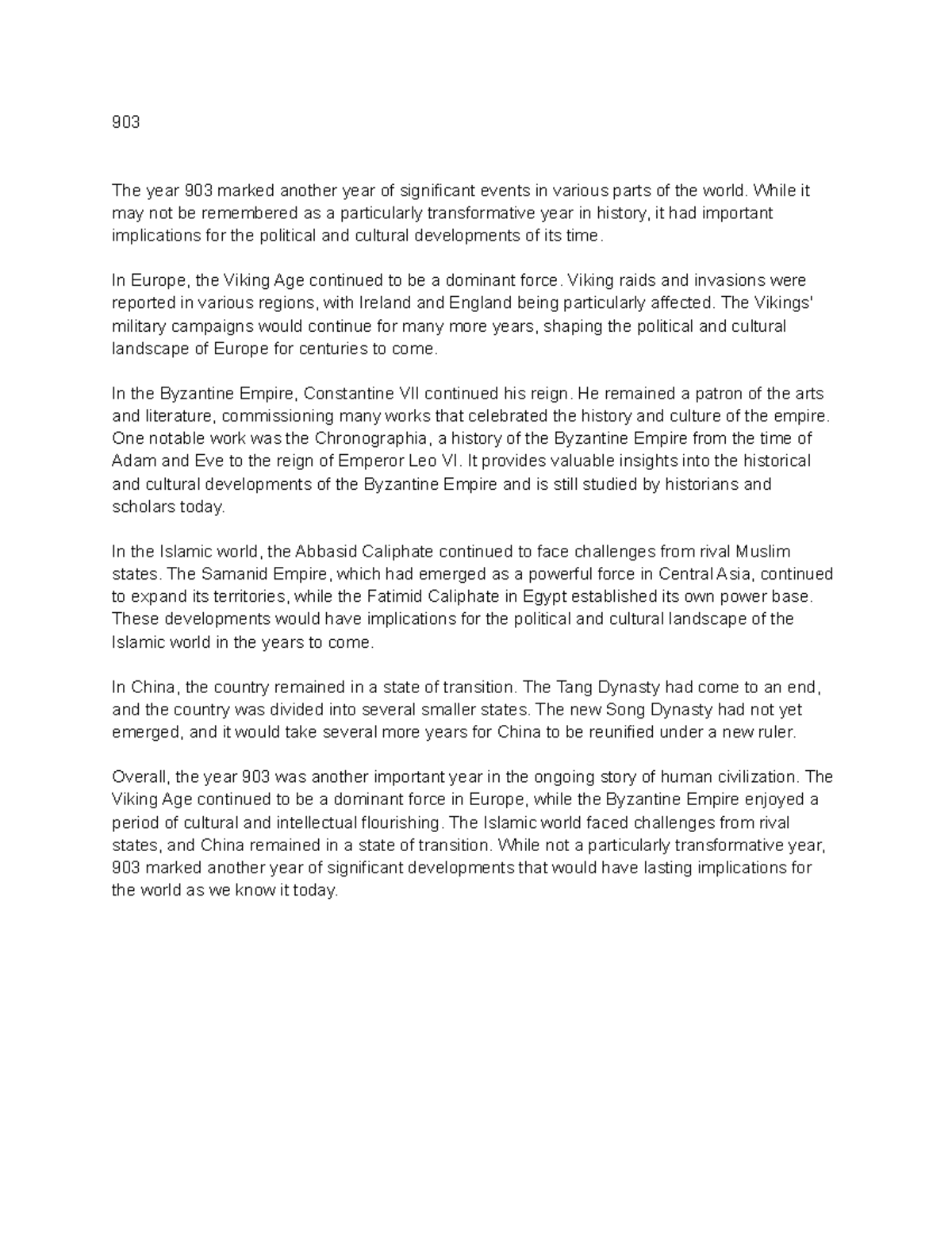 Untitled document (62) - 903 The year 903 marked another year of ...