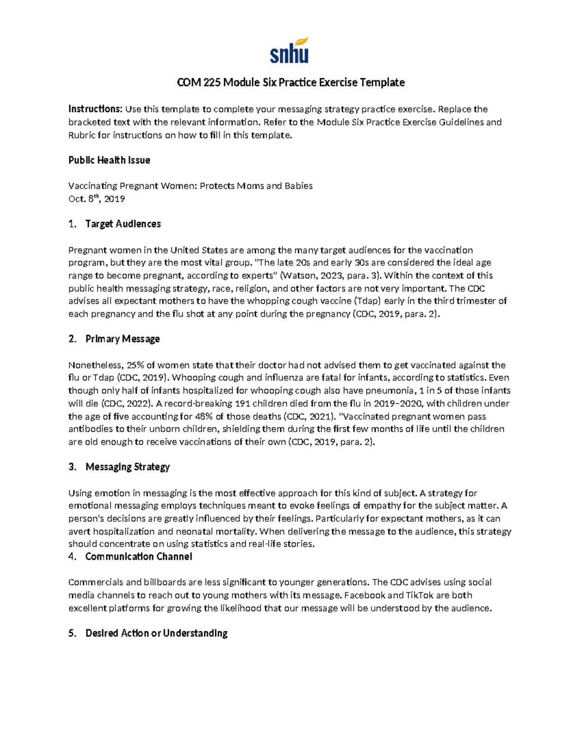 COM 225 Module Six Practice Exercise - Replace the bracketed text with ...