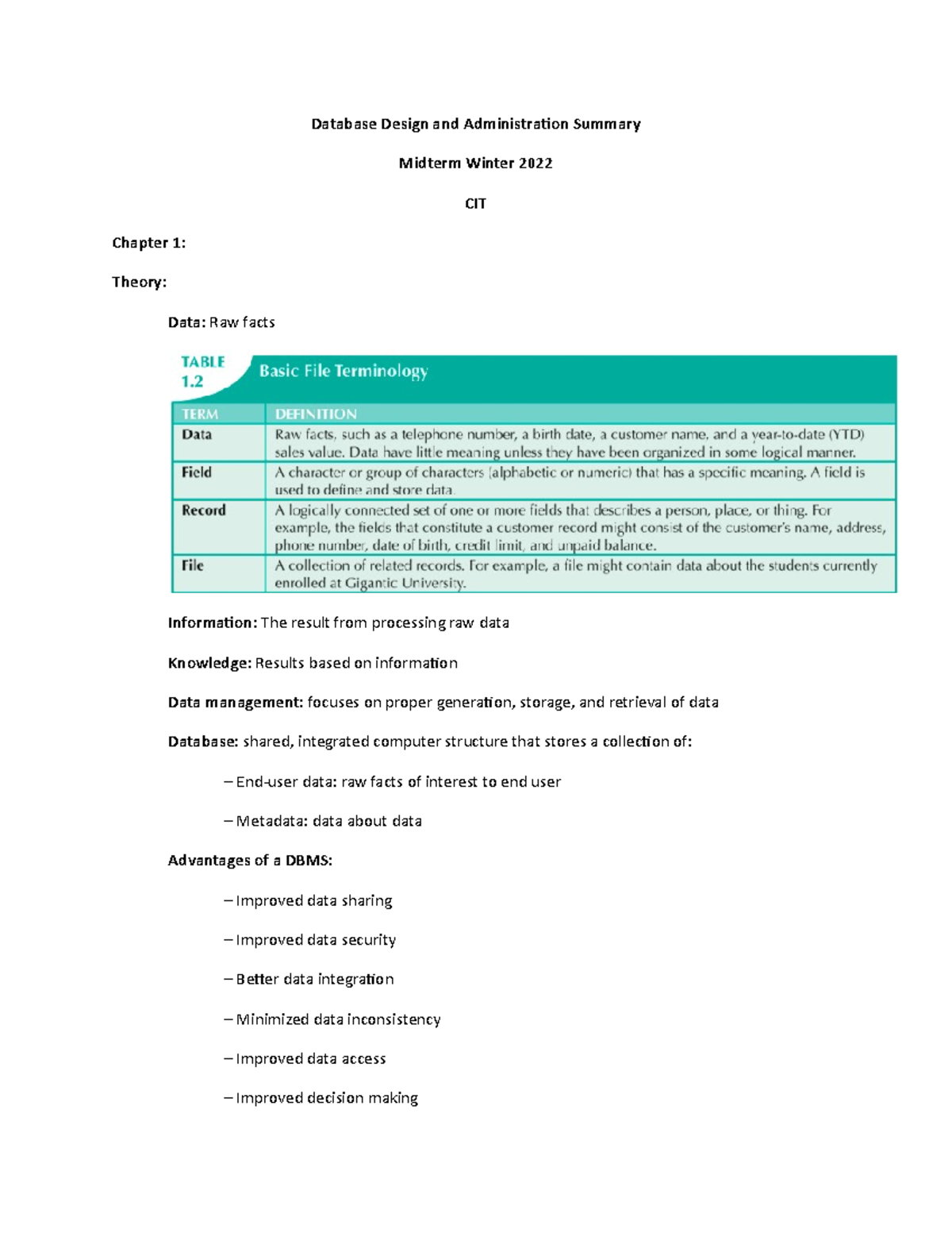 Database Design And Administration Summary Business Rules Describe The Way That A Business