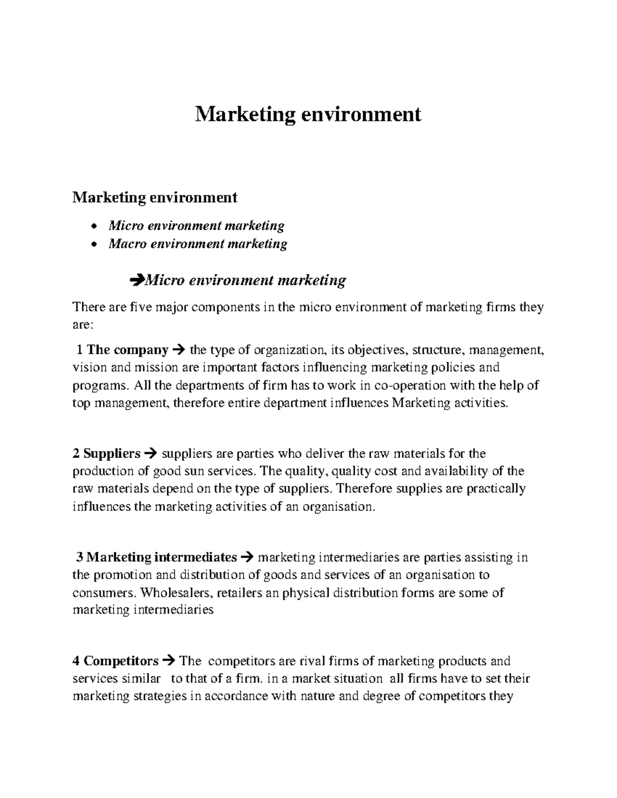 Marketing Environment - Marketing environment Marketing environment ...