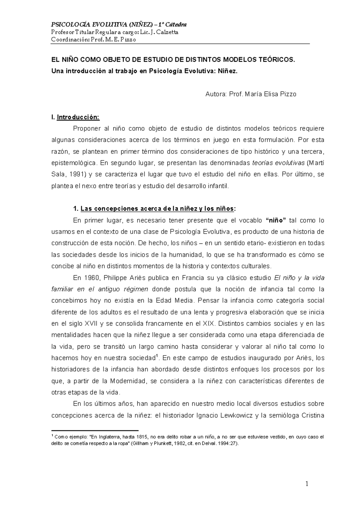 Guia EL NIn O COMO Objeto DE Estudio DE Distintos Modelos TEo Ricos ...