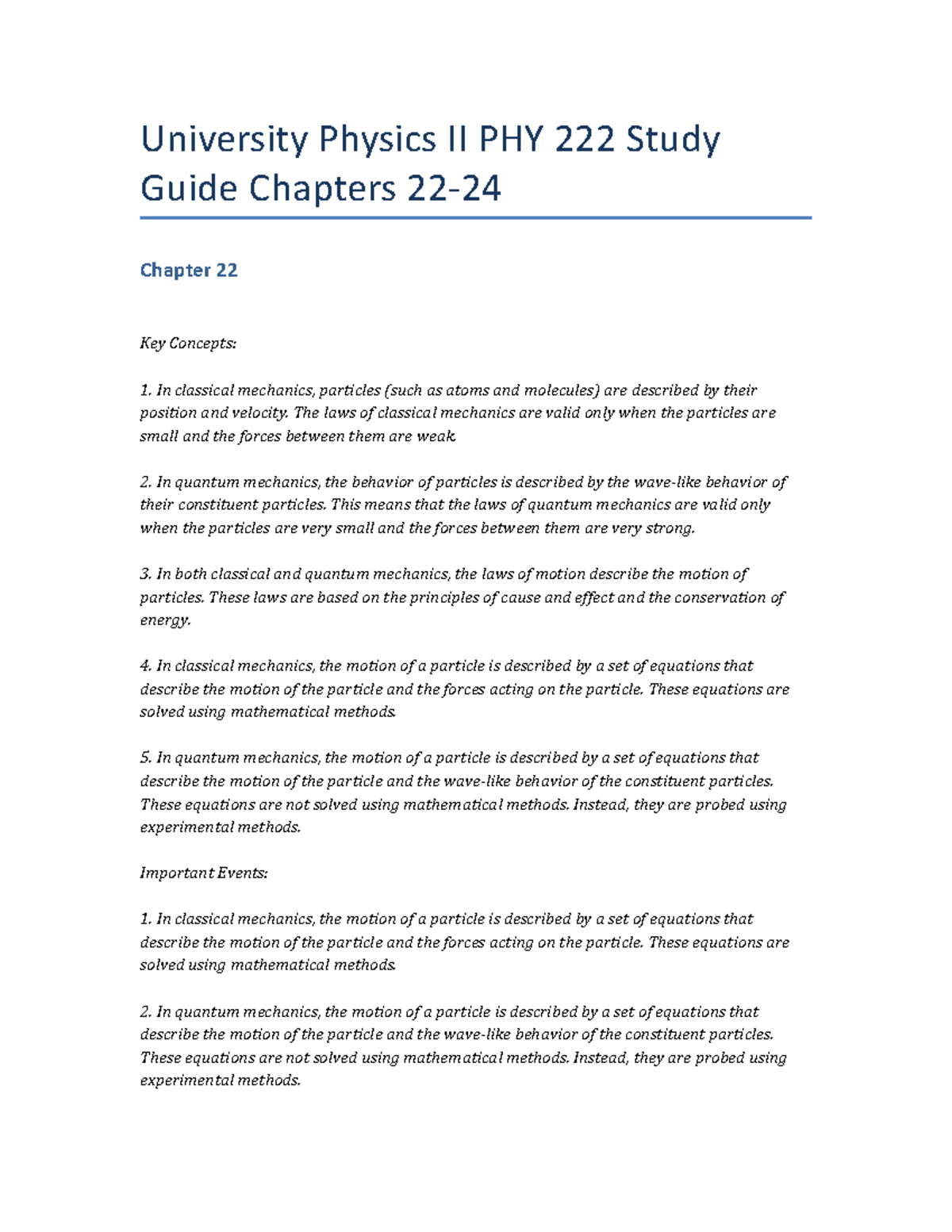 University Physics II PHY 222 Study Guide Chapters 22-24 - University Physics II PHY 222 Study ...