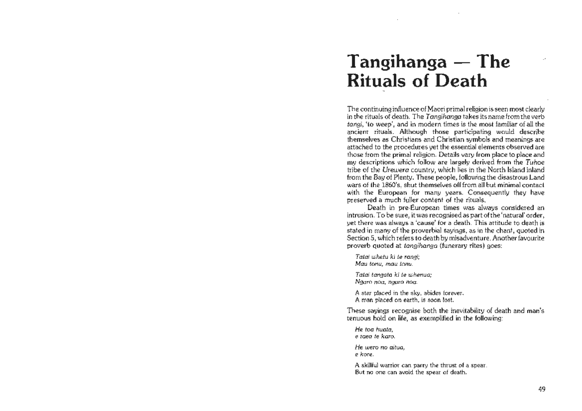Tangihanga document - Tangihanga - The Rituals of Death The continuing ...