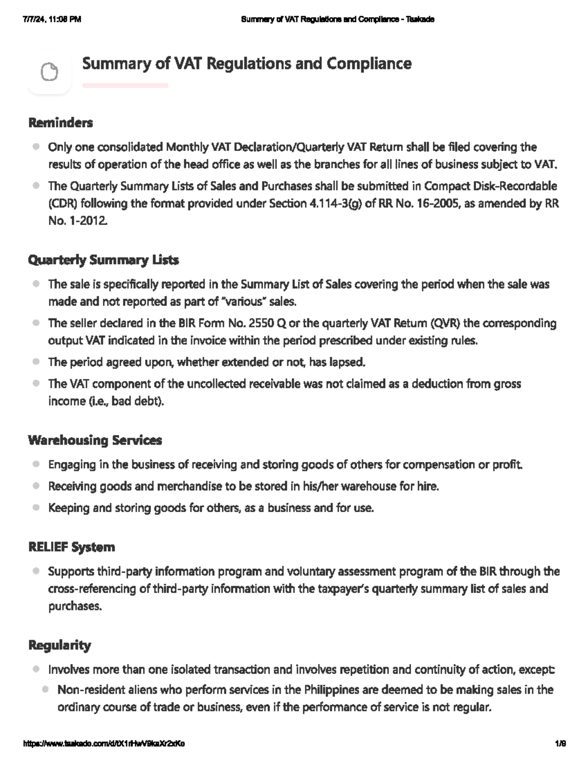 Summary of VAT-Related Information - 11:08 PM Summary of VAT ...