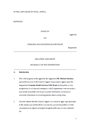 Sample skeleton argument real HK case - For hearing before the Court of ...