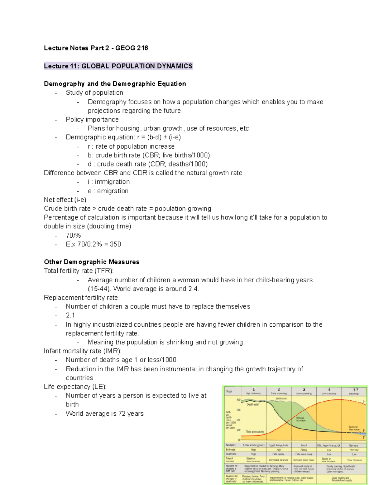 Lecture Notes Part 2 - GEOG 216 - Lecture Notes Part 2 - GEOG 216 ...