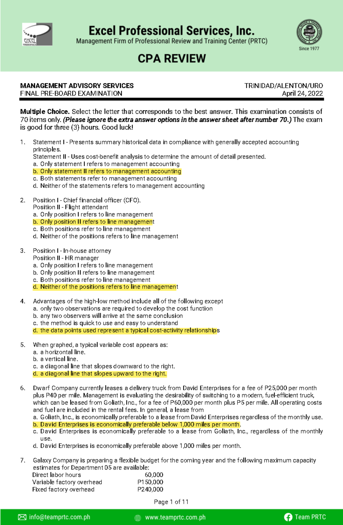 PRTC MAS Final PB - Management Advisory Service Practice Materials ...
