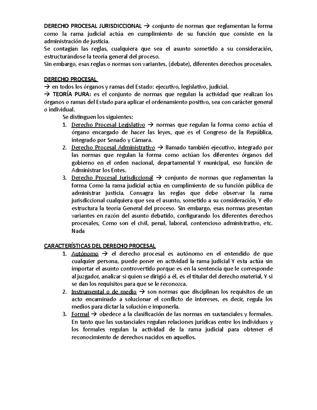 apuntes teoría general del proceso - DERECHO PROCESAL JURISDICCIONAL ...