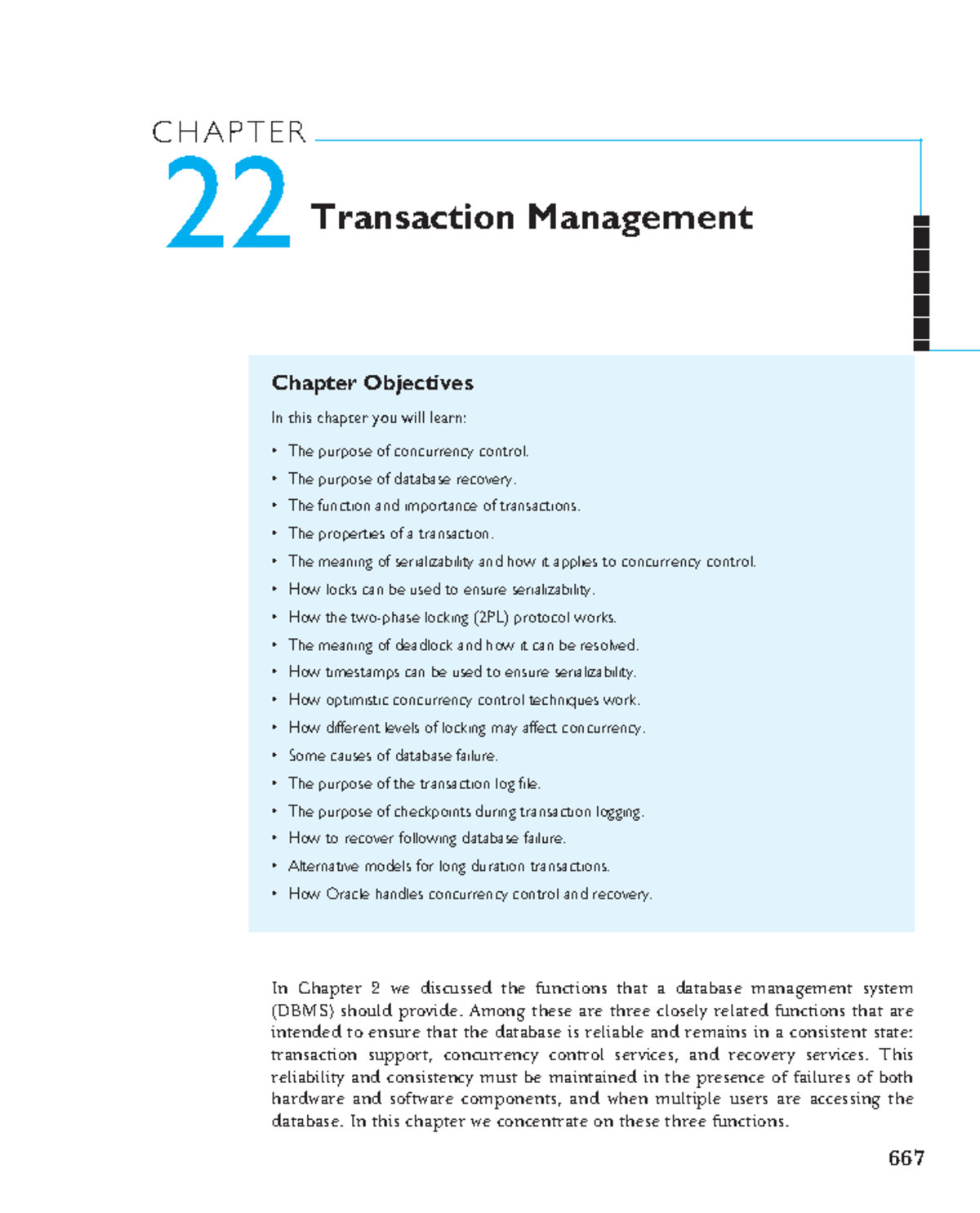 Chapter 22 Transaction Management - CHAPTER 22 Transaction Management ...