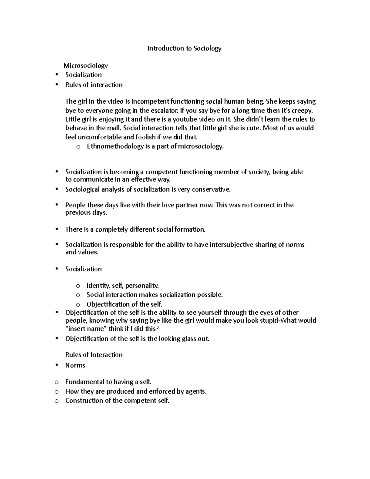 Introduction to Sociology - Introduction to Sociology Microsociology ...