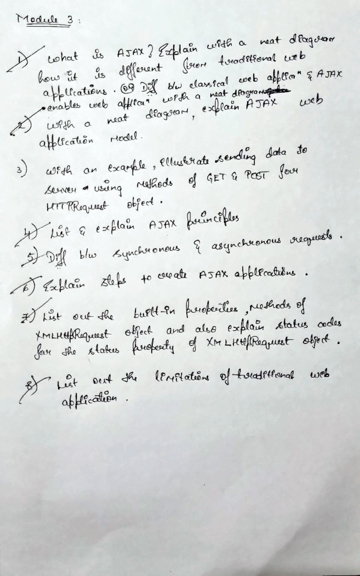 Mod 3 adv web - notes - Module 3 : x what is AJAX ? Explain with ...