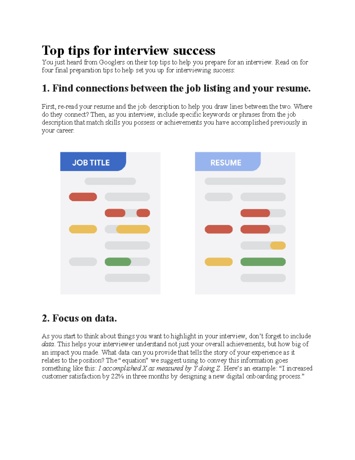 Top tips for interview success - Read on for four final preparation ...