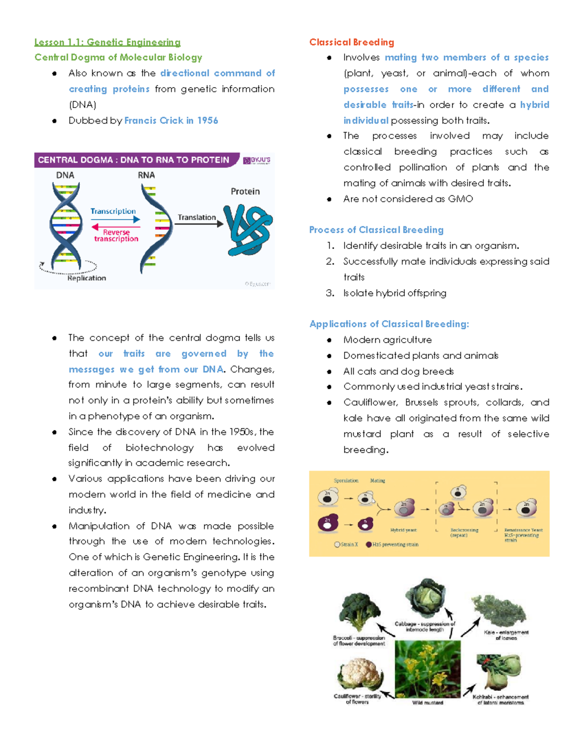 General Biology 2 Midterms Notes - Lesson 1: Genetic Engineering ...