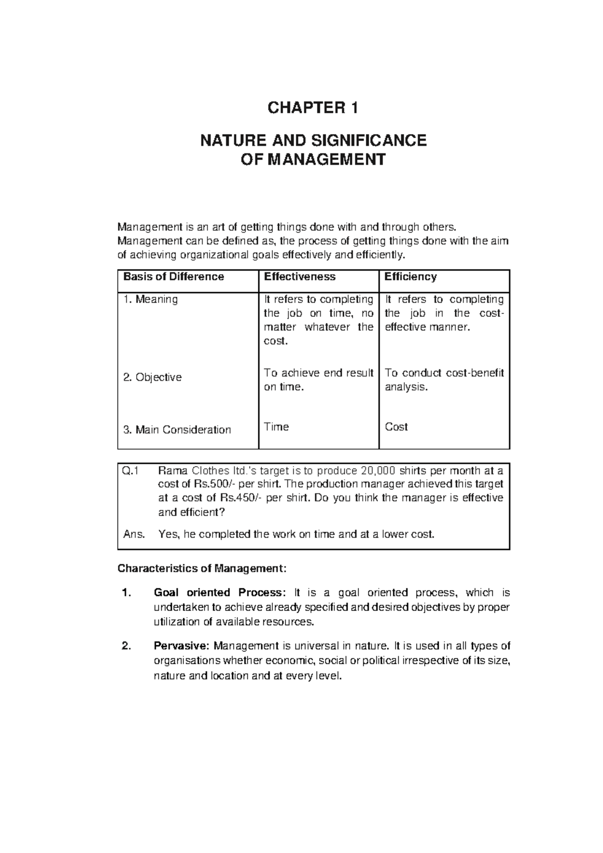 Business Studies Class 12 Study Material Chapter 1 - CHAPTER 1 NATURE ...