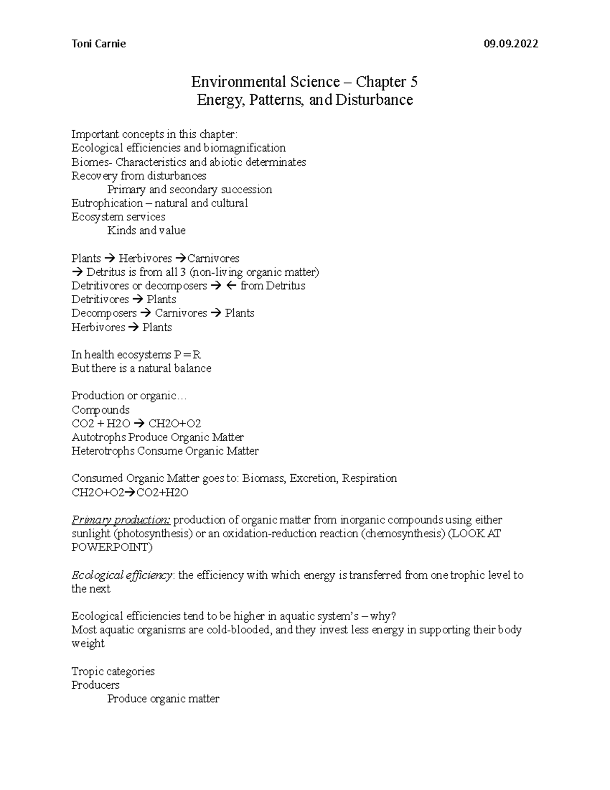 ENVS - Chapter 5 - Toni Carnie 09. Environmental Science – Chapter 5 ...