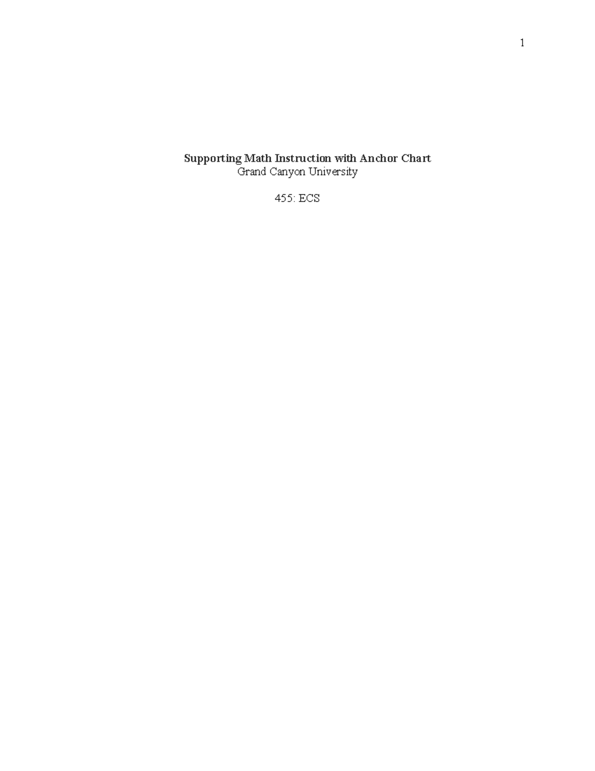 Supporting Math Instruction with Anchor Charts - MDA: Determine an ...