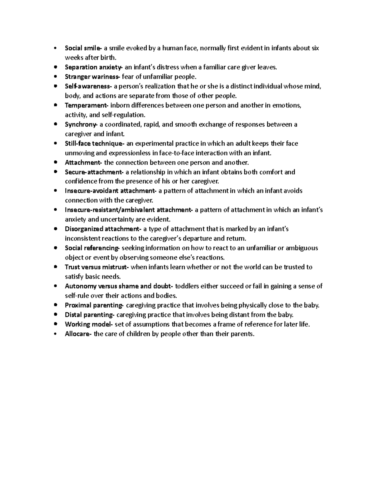 Chapter 7 - Social smile- a smile evoked by a human face, normally ...