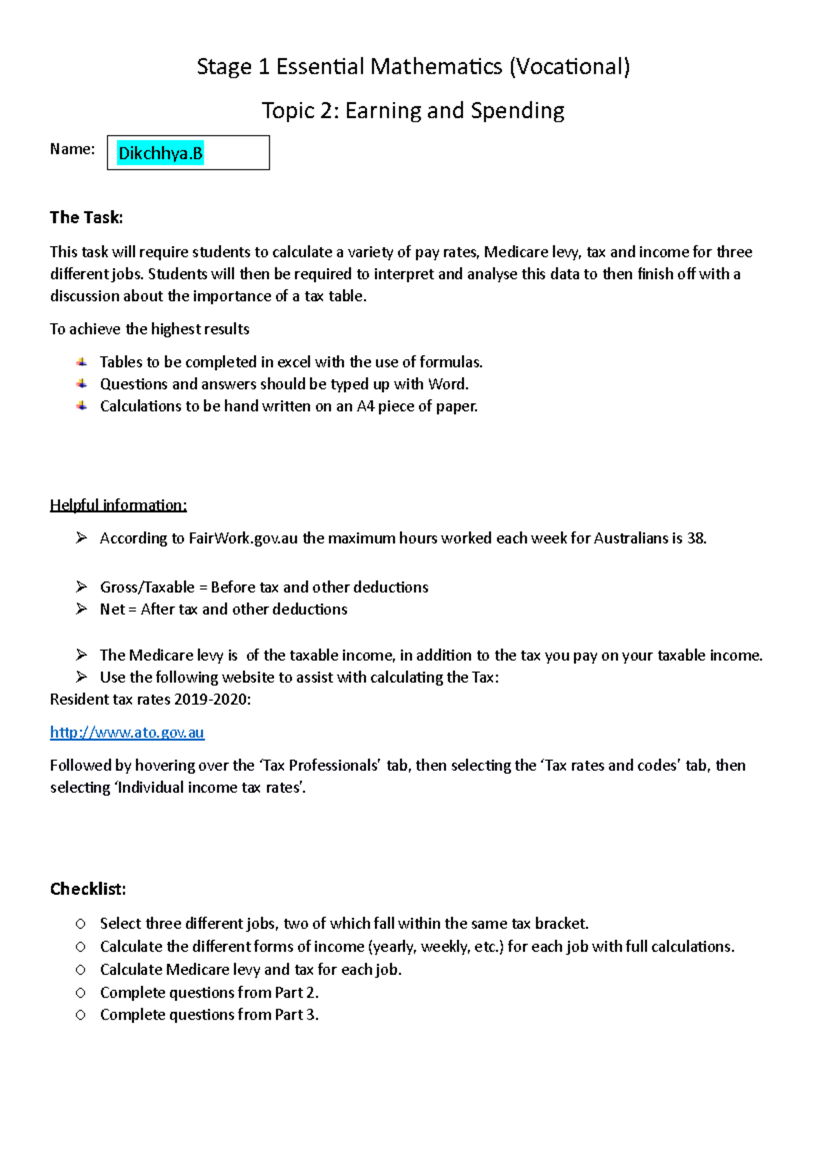 SAT 2 Earning and Spending - Stage 1 Essential Mathematics (Vocational ...