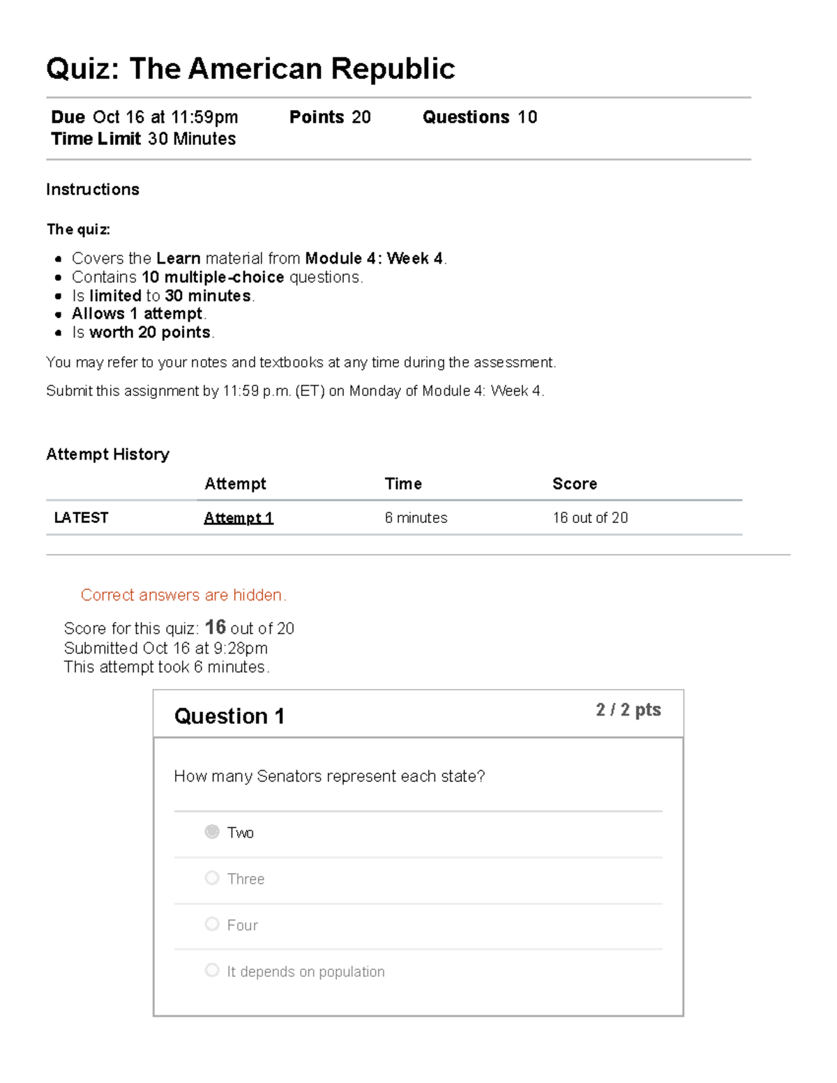 Quiz The American Republic HIUS221 Survey of American History I (C01 ...
