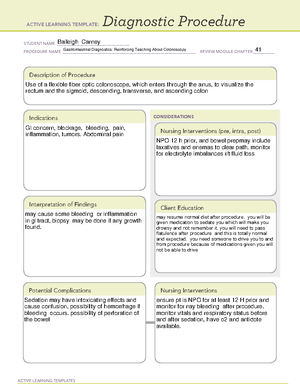 Active Learning Template: Colostomy Nursing Procedure - ATI - Nurs 201 ...