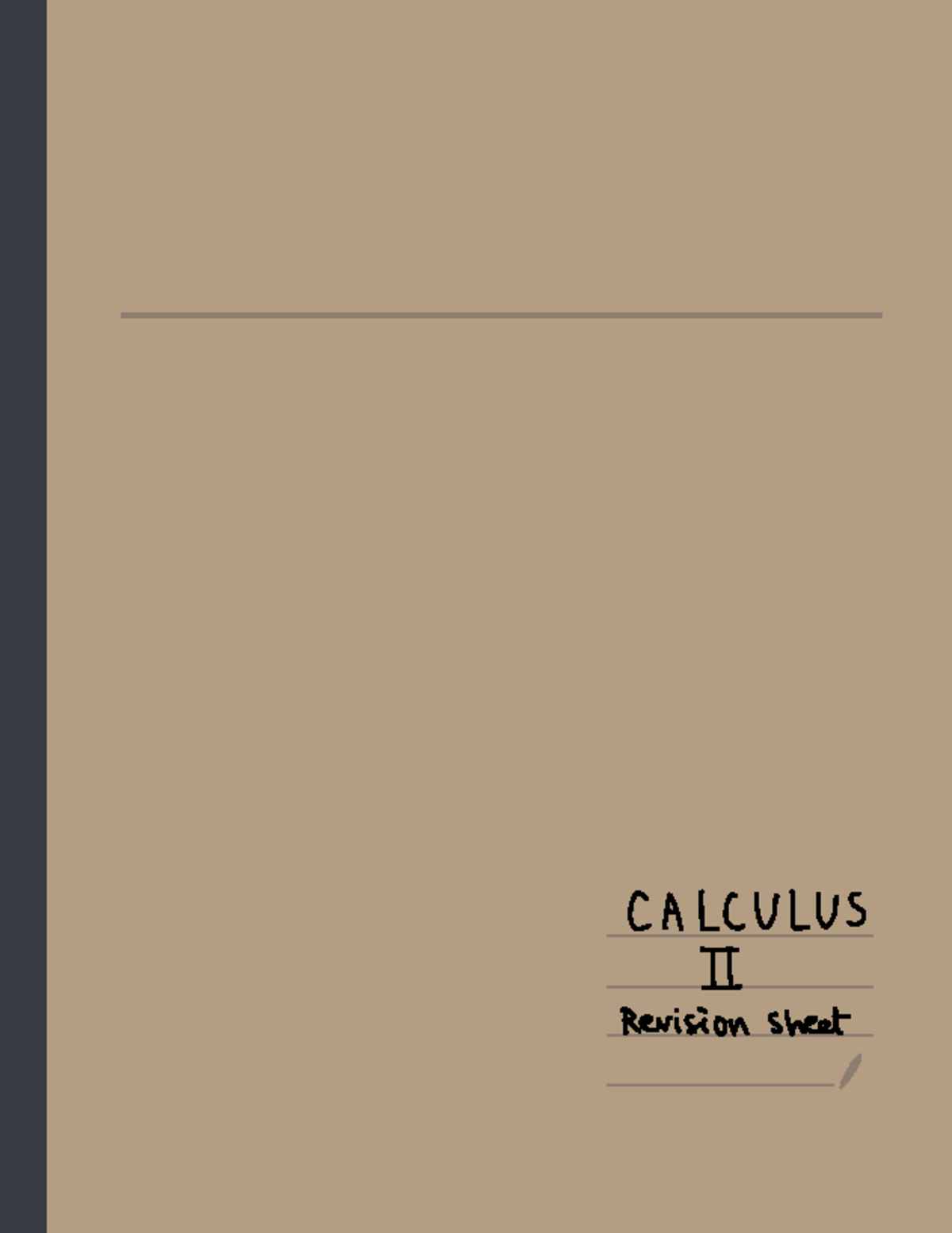 Calculus 2 Cram Sheet Review notes - CALCULUS I Revision sheet ...