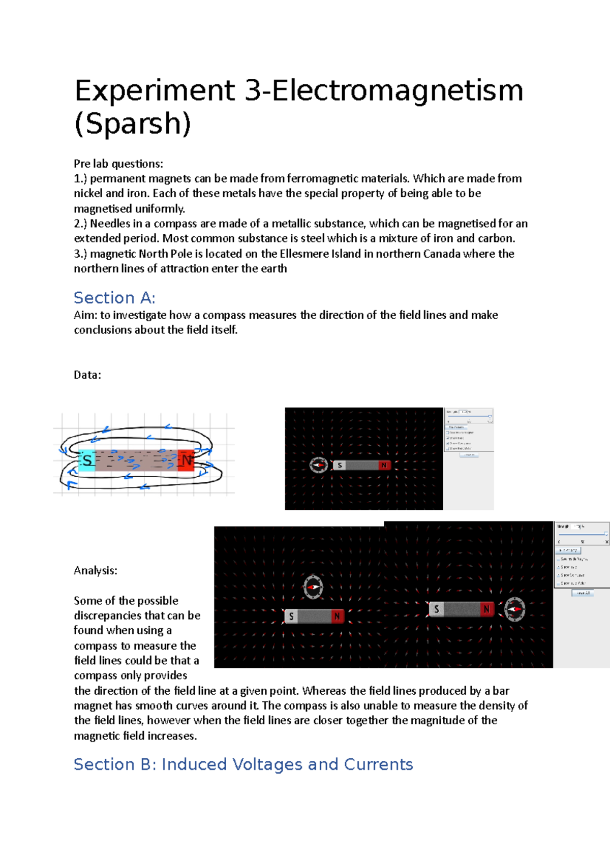 Experiment 3- electromagnetism - Experiment 3-Electromagnetism (Sparsh ...