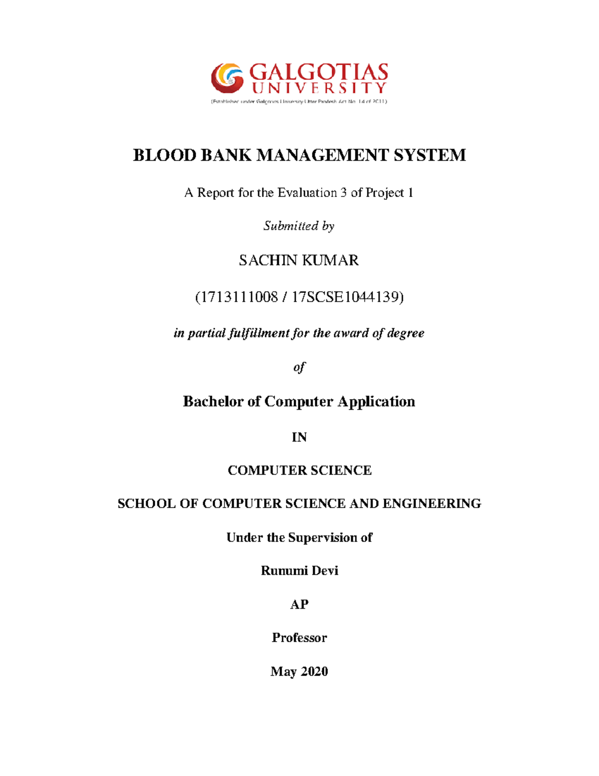 Report - This project is aimed to developing an online Blood Donation ...