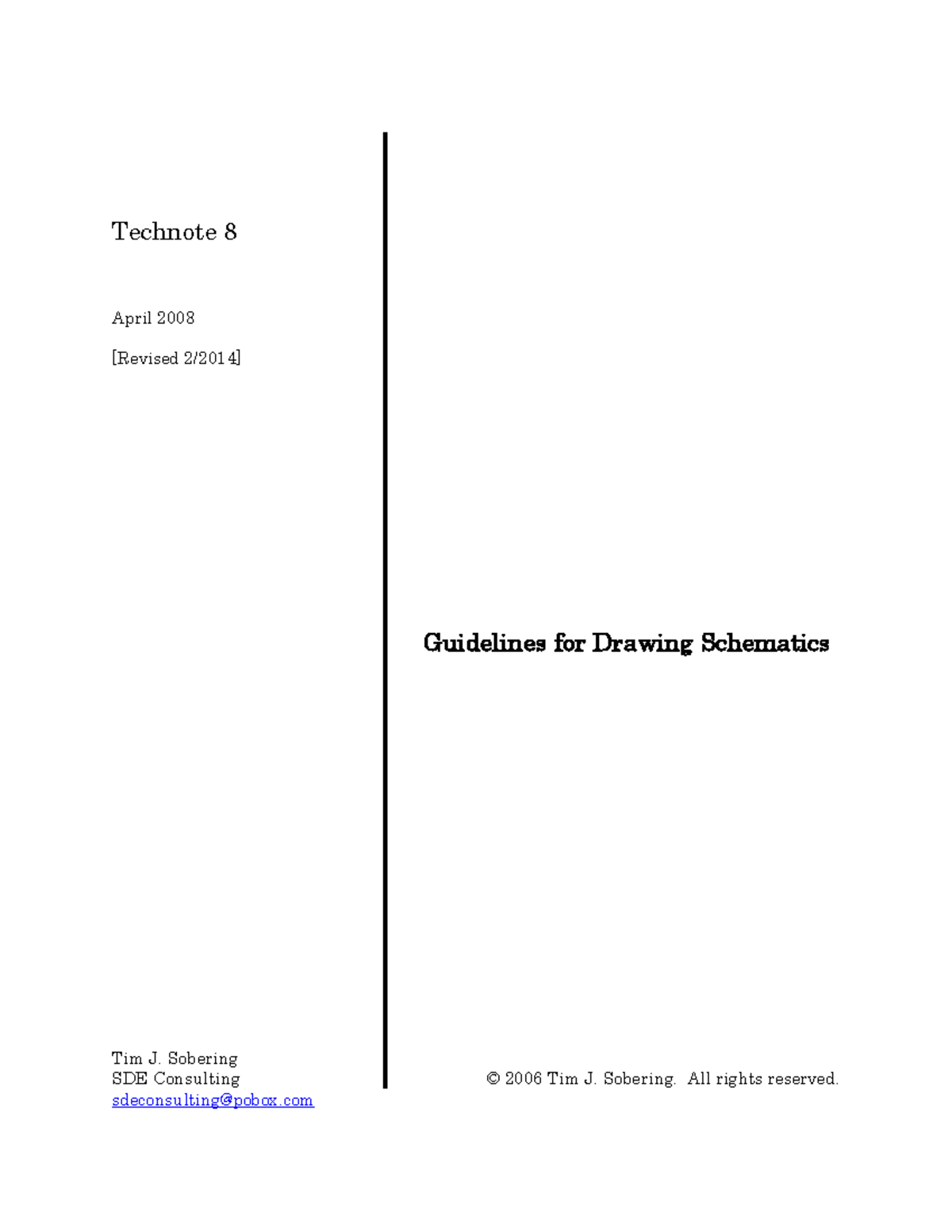 Guidelines for drawing schematics - Technote 8 April 2008 [Revised 2/ ...