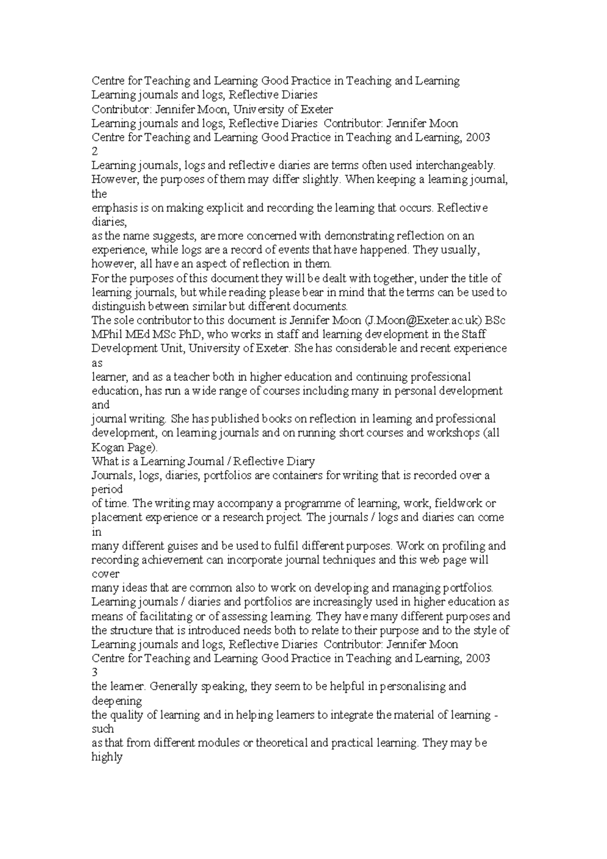 Centre for Teaching and Learning Good Practice in Teaching and Learning ...