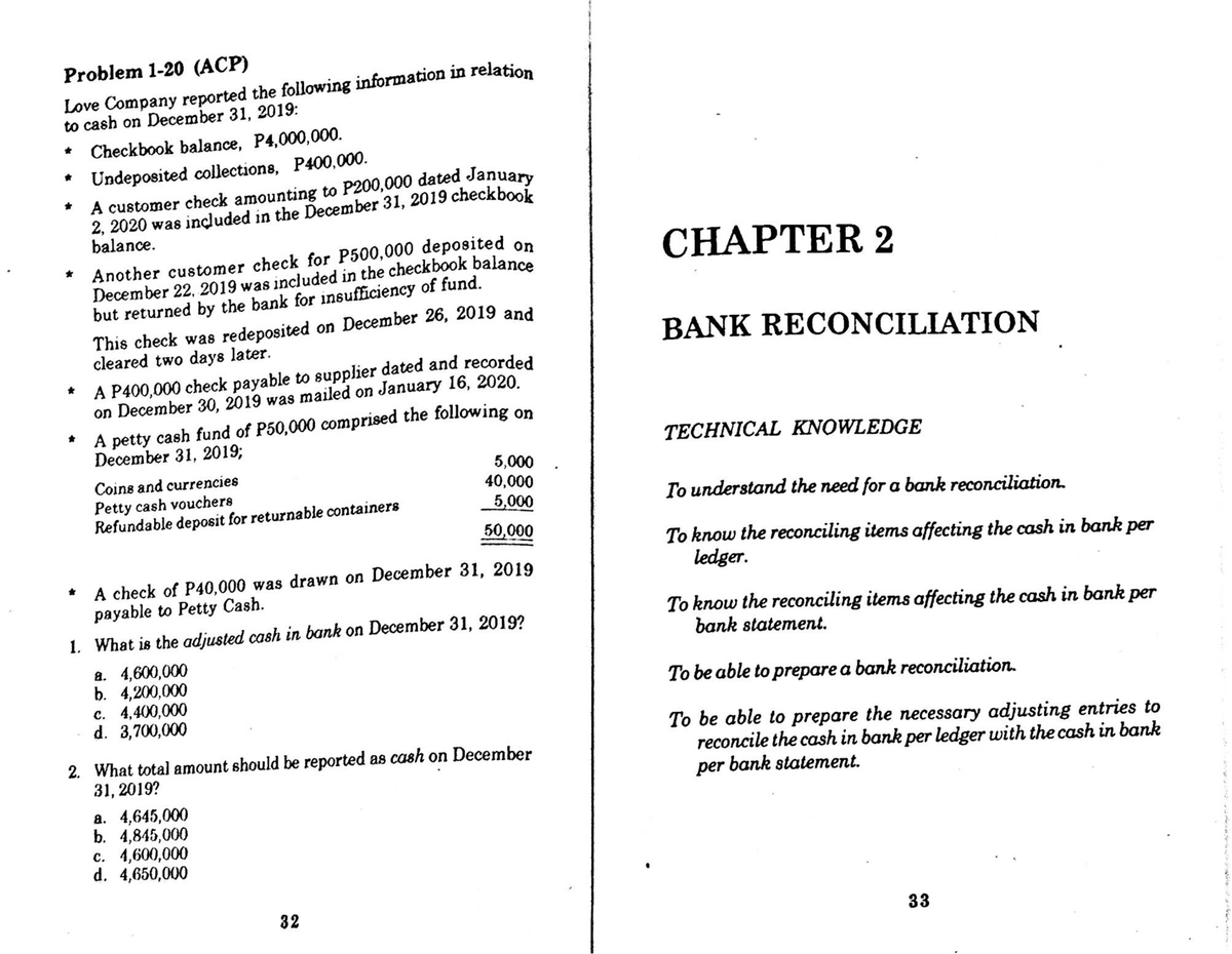 Chapter 2 Bank Reconciliation - Accountancy - Studocu