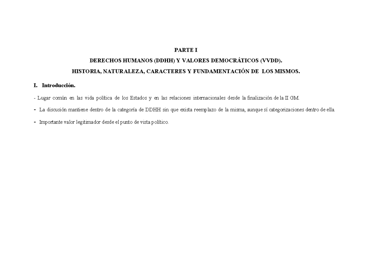 Tema I DDHH y VVDD - Tagged - PARTE I DERECHOS HUMANOS (DDHH) Y VALORES ...