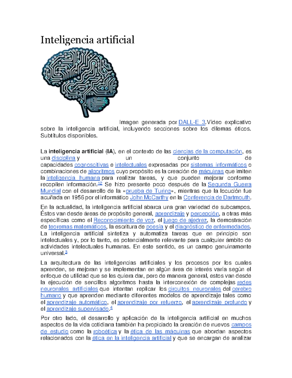 Inteligencia Artificial 1 Inteligencia Artificial Imagen Generada Por