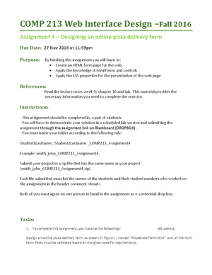 COMP213assignment 4F20 - CENTENNIAL COLLEGE PROGRESS CAMPUS COURSE COMP213 Fall 2020 ASSIGNMENT ...