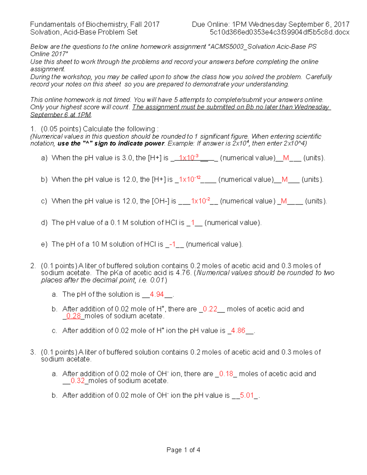 HW Solvation, Acid-Base Problem Set - Solvation, Acid-Base Problem Set ...