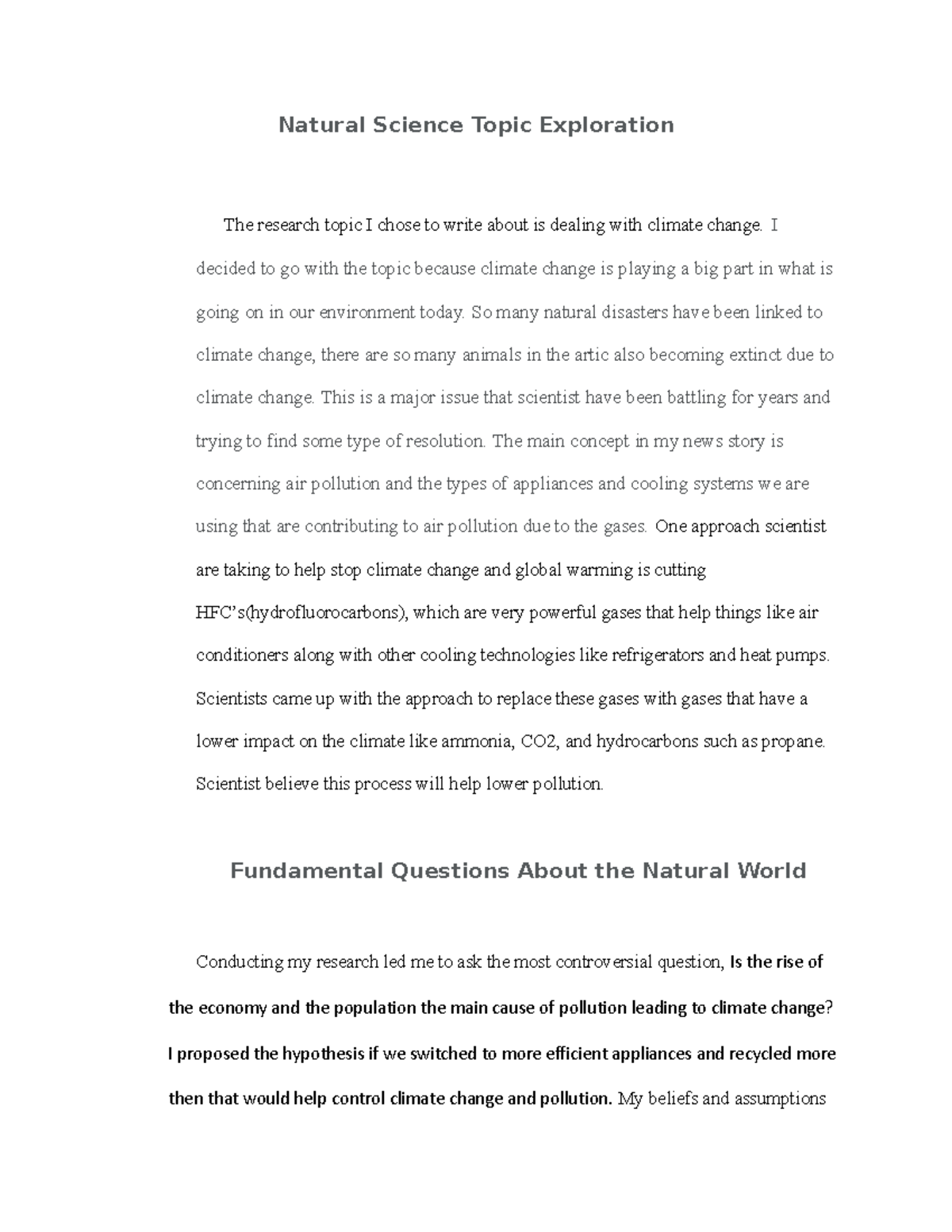 Final project week 7 - Natural Science Topic Exploration The research ...