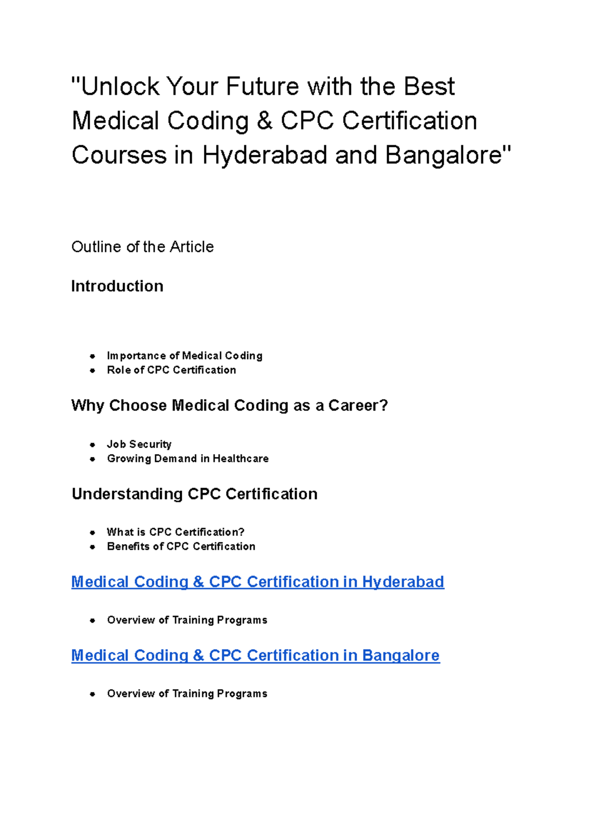 Unlock Your Future with the Best Medical Coding & CPC Certification ...