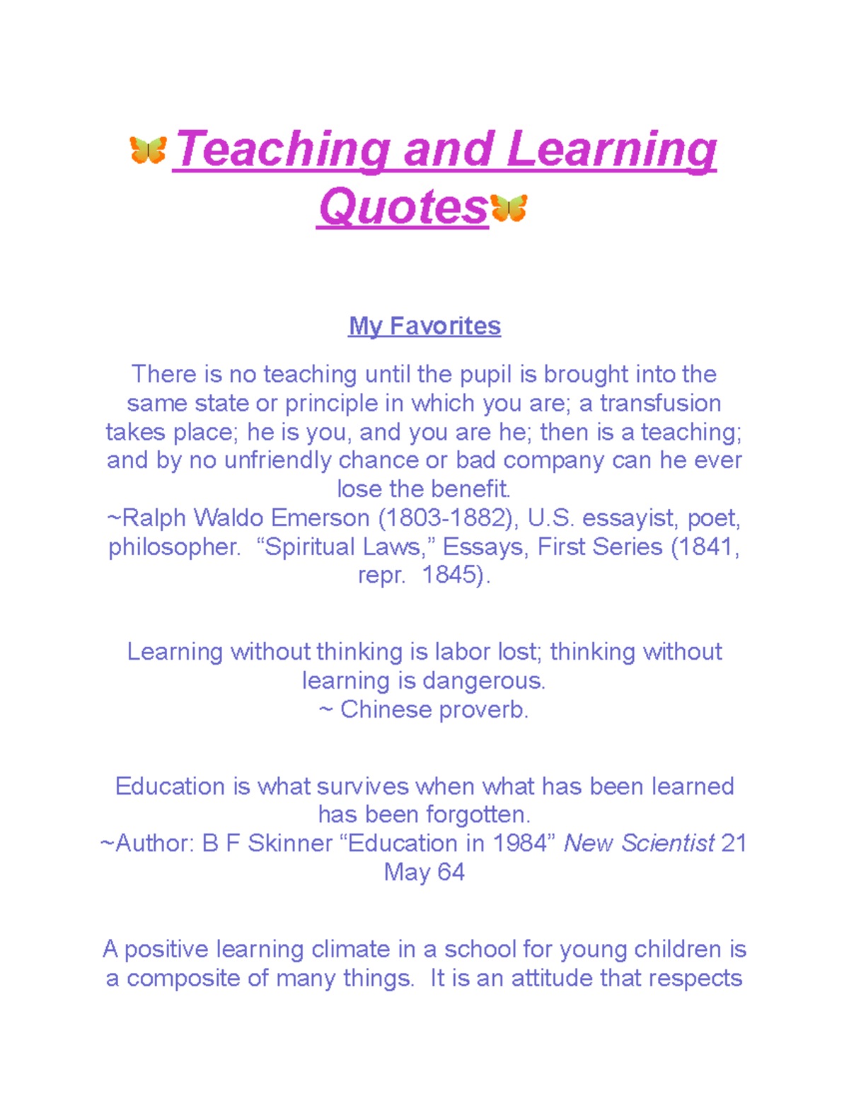 Quotes Teaching and Learning - Teaching and Learning Quotes My ...