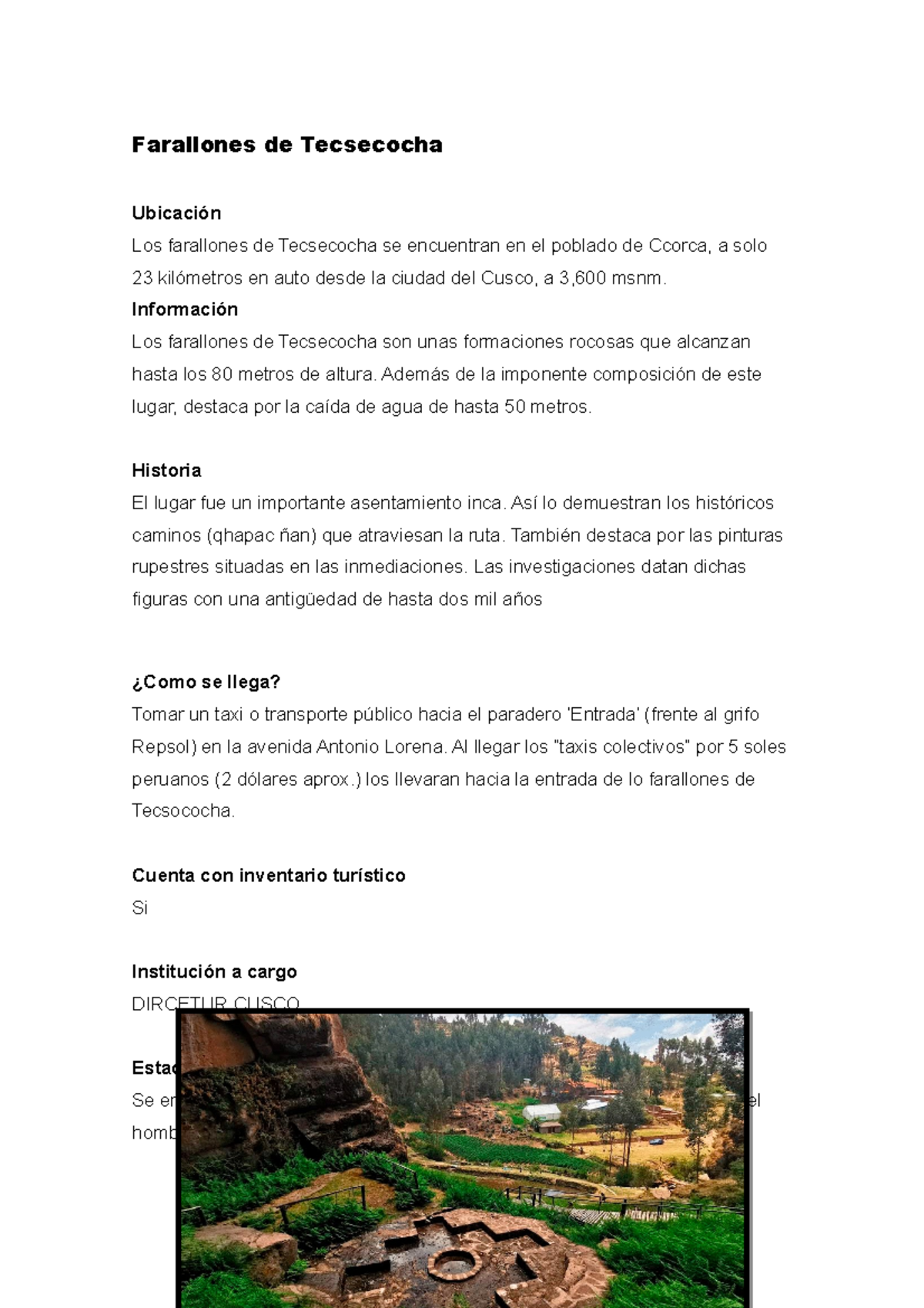 Tarea - iwkms - Farallones de Tecsecocha Ubicación Los farallones de ...