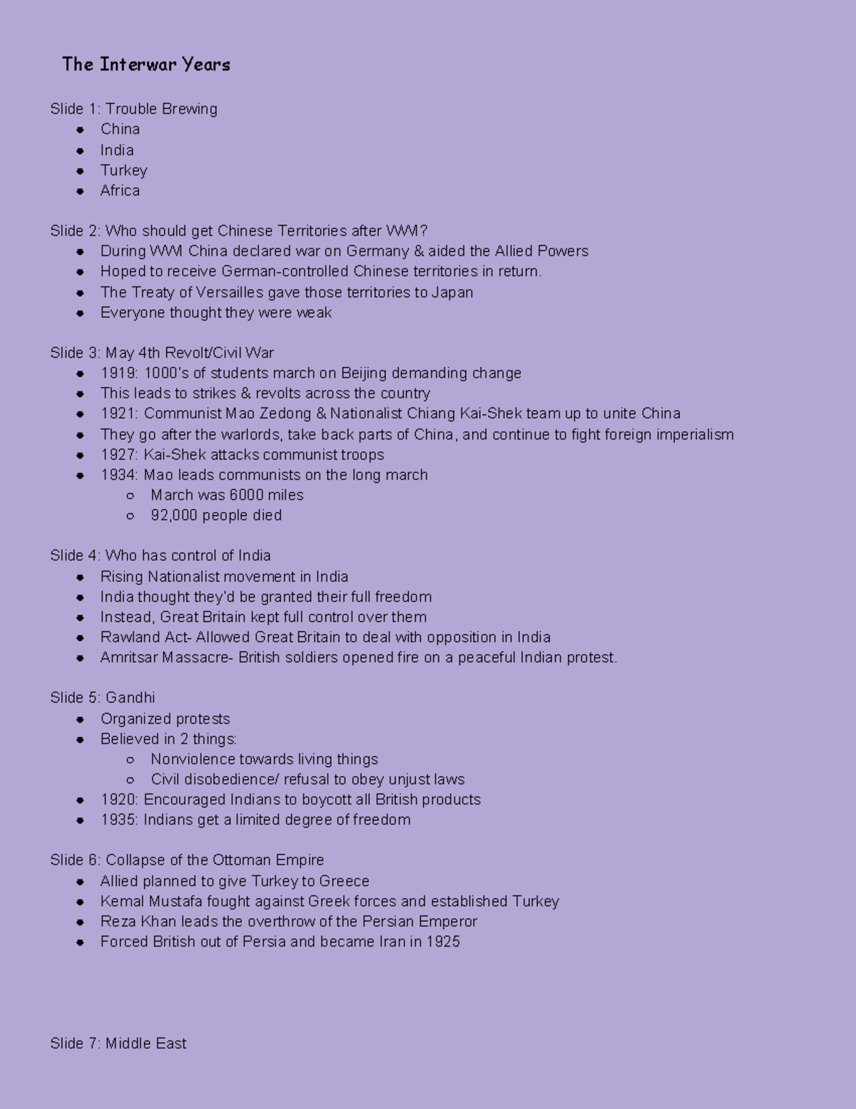 notessssssssssss - The Interwar Years Slide 1: Trouble Brewing China ...