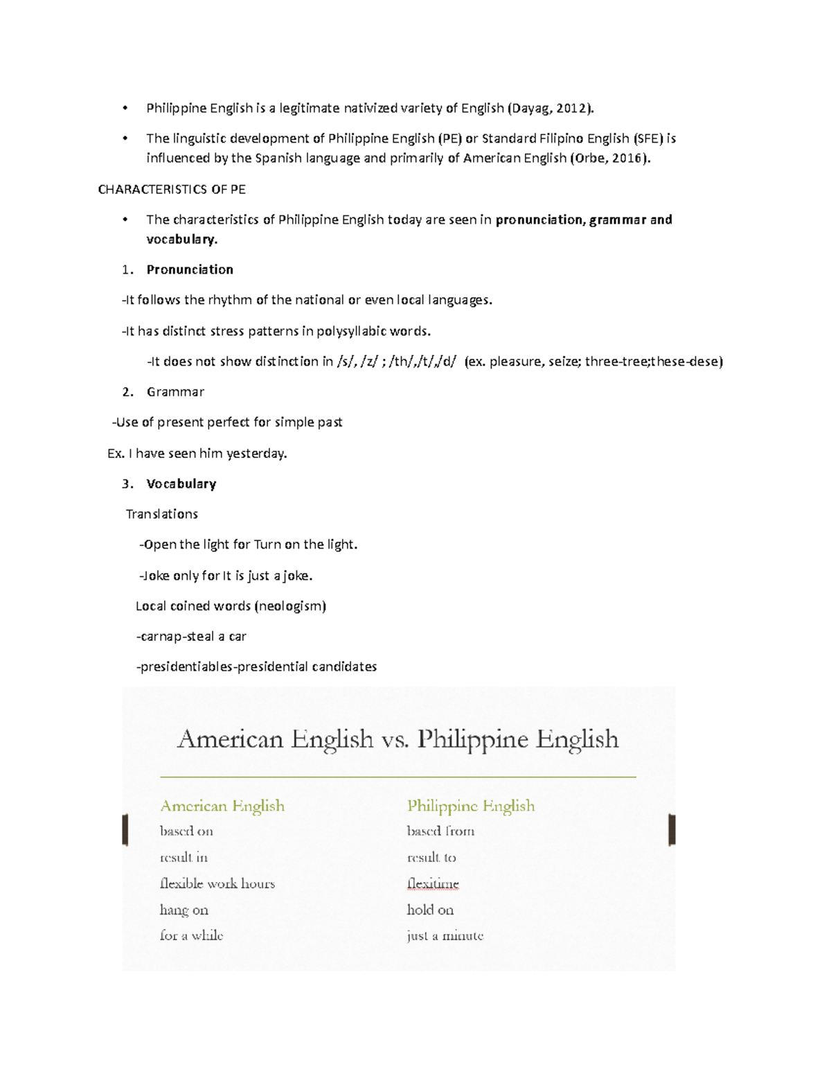 PCM PHILIPPINE ENGLISH - Philippine English is a legitimate nativized ...