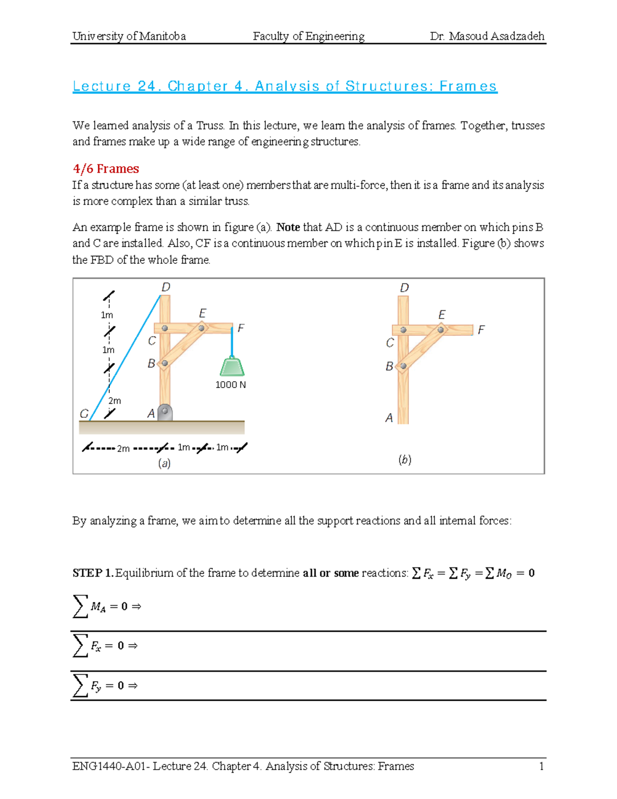 L24-Frames-incomplete - Le ct u r e 2 4. Ch a pt e r 4. An alysis of St ...