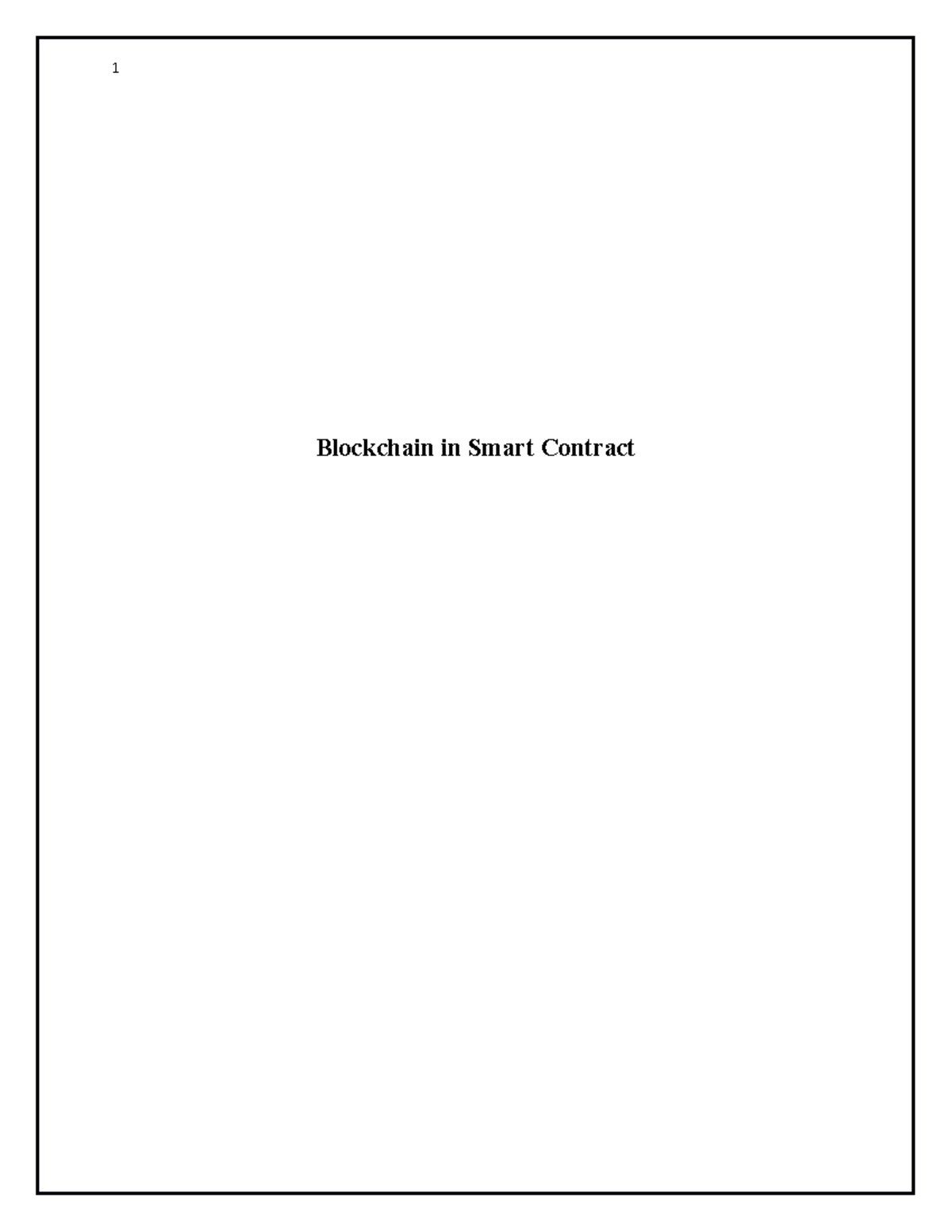 Blockchain In Smart Contract Blockchain In Smart Contract Blockchain