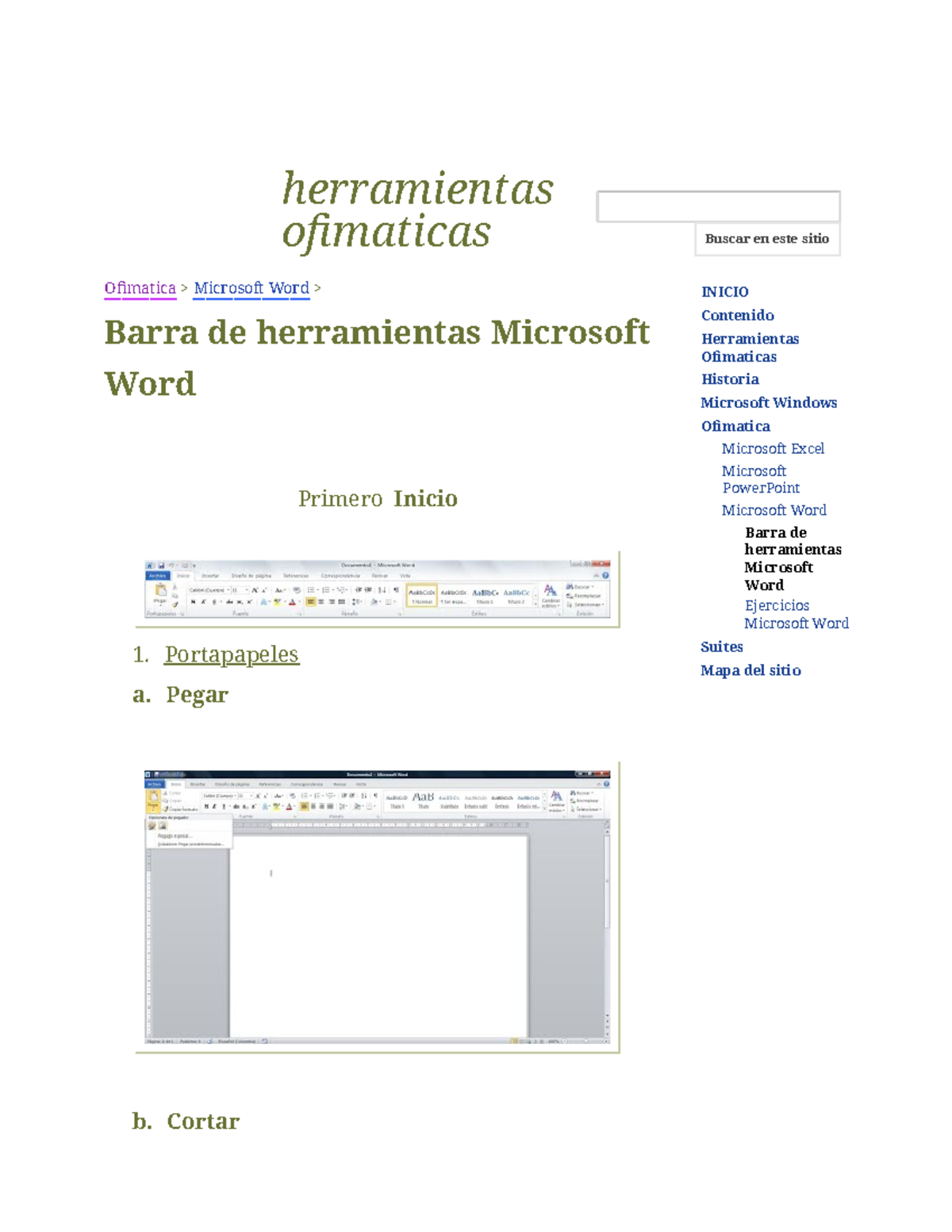 Barra de herramientas Microsoft Word - herramientas ofimaticas ...