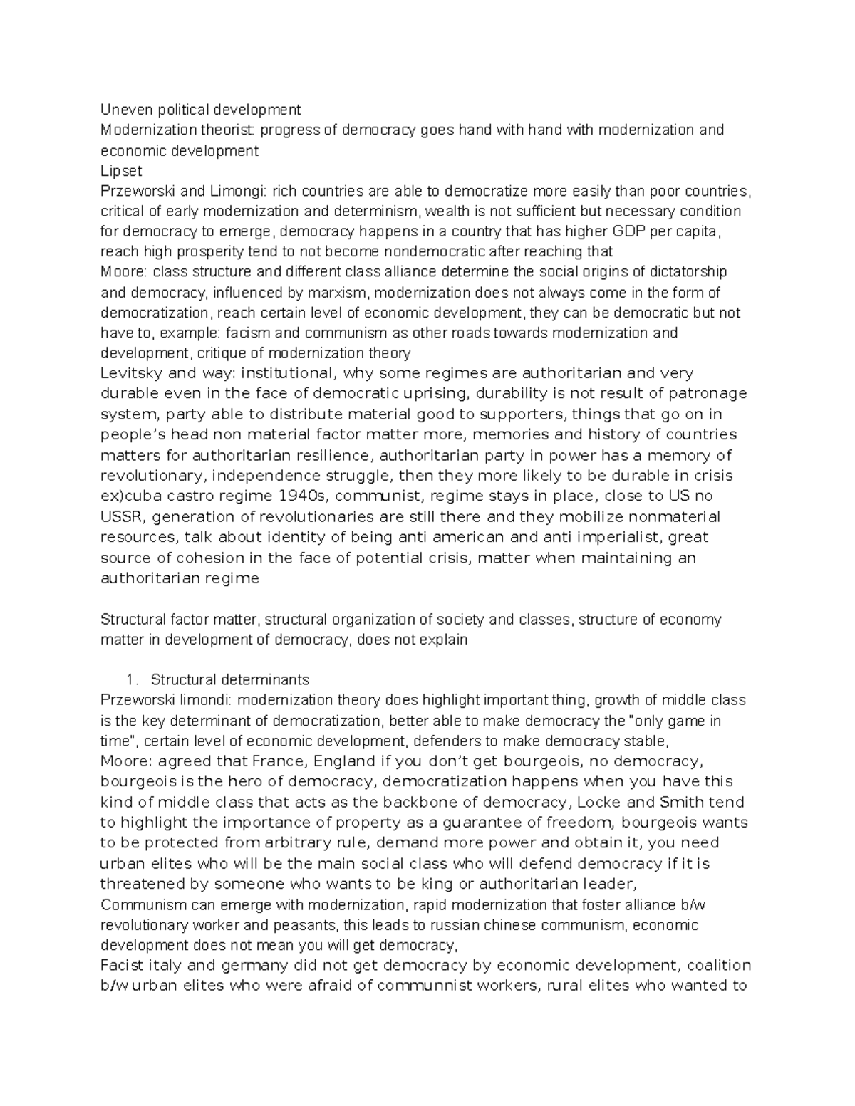 20. Why do we not see democracy everywhere - Uneven political ...