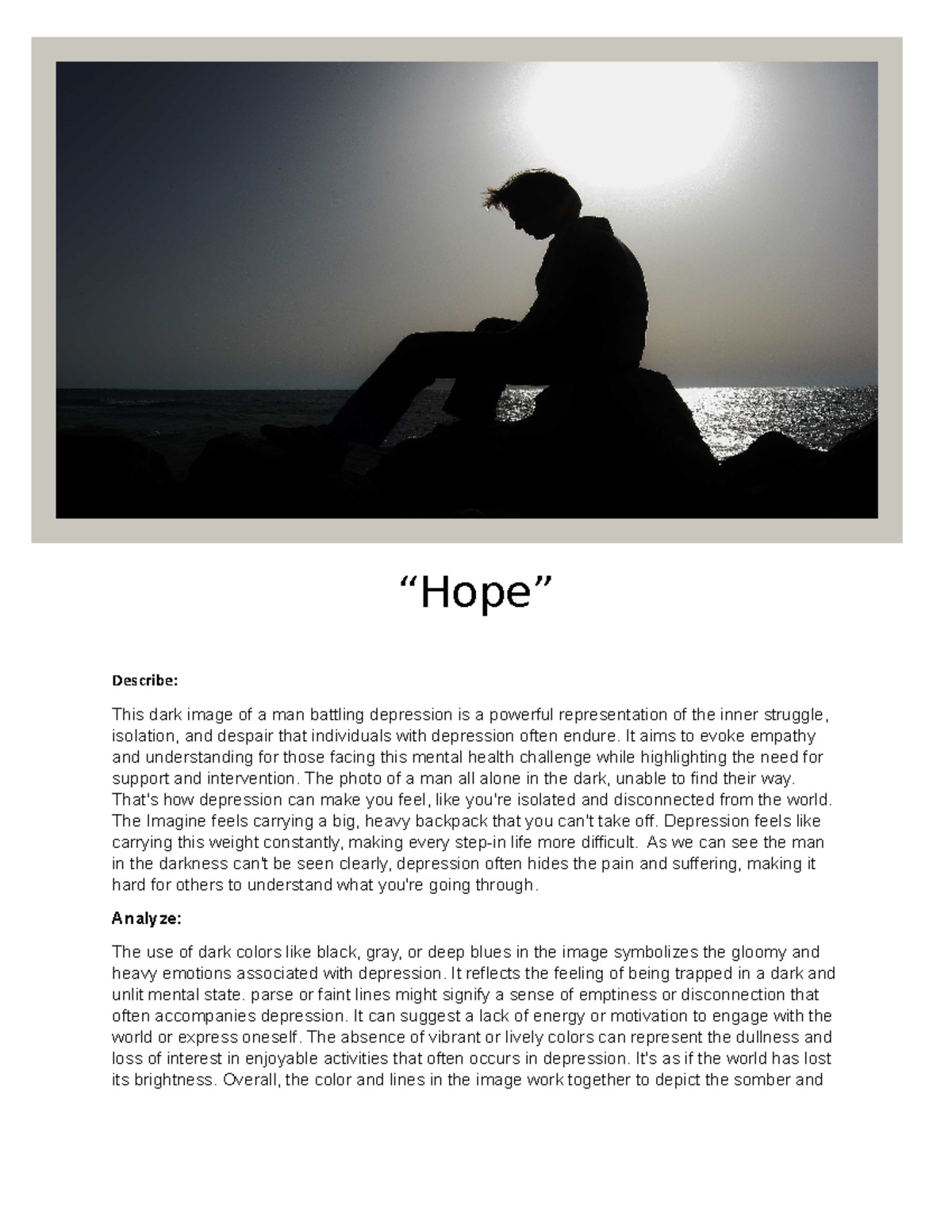 This dark image of a man battling depression is a powerful ...